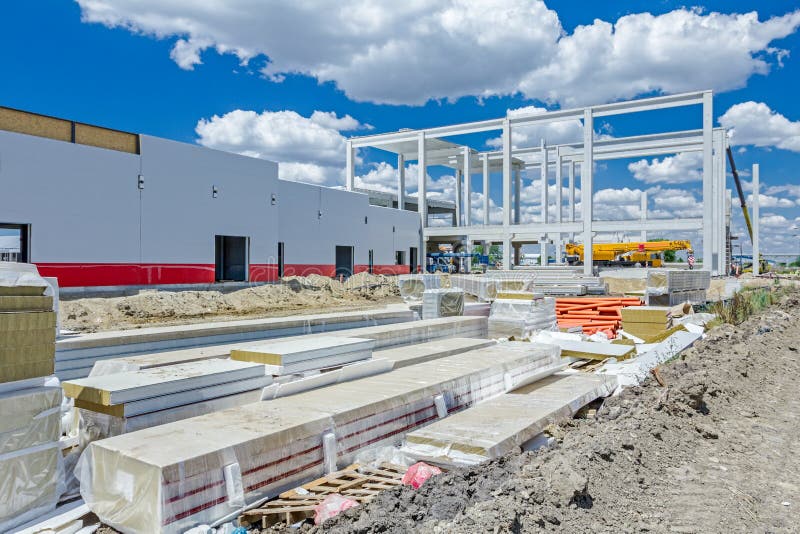 Stack of Insulation Composite Panel Walls are Piled on Building Stock ...