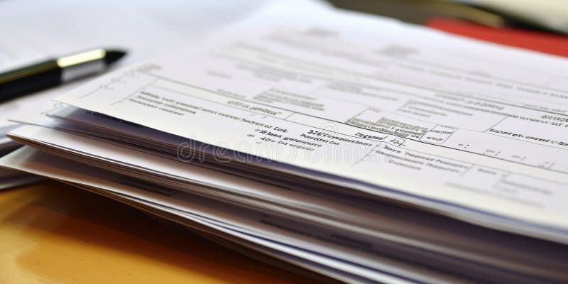 A Stack of Insurance Claim Forms, Displayed Against an Organized ...