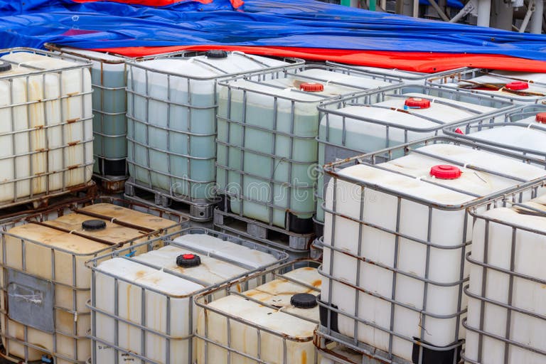Stack of Intermediate Bulk Containers (IBCs) Showcasing Liquid Storage ...