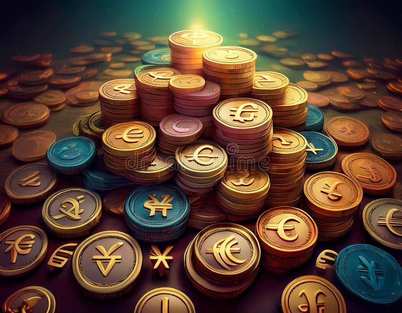 Stack of International Currency Symbols Stock Illustration ...