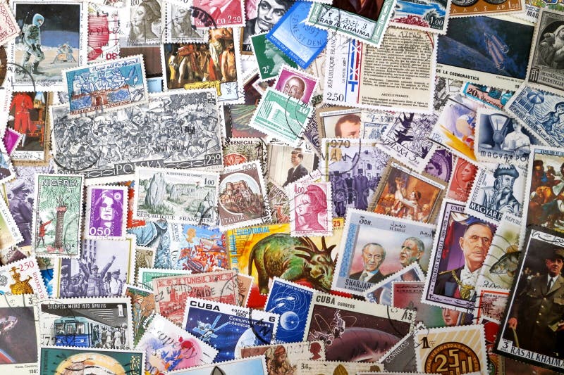 Stack of International Stamps Editorial Stock Photo - Image of ...