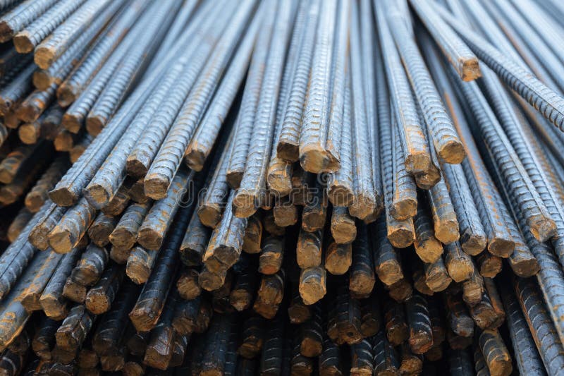 Stack of Iron Fittings for Reinforced Concrete, Close Up Stock Image ...