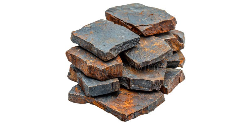 Stack of Iron Ore Rocks Isolated on Transparent Background Stock Photo ...