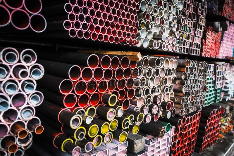 Stack of iron pipes stock image. Image of material, bunch - 33280037