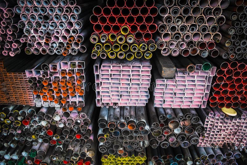 Stack of iron pipes stock image. Image of objects, equipment - 33280089