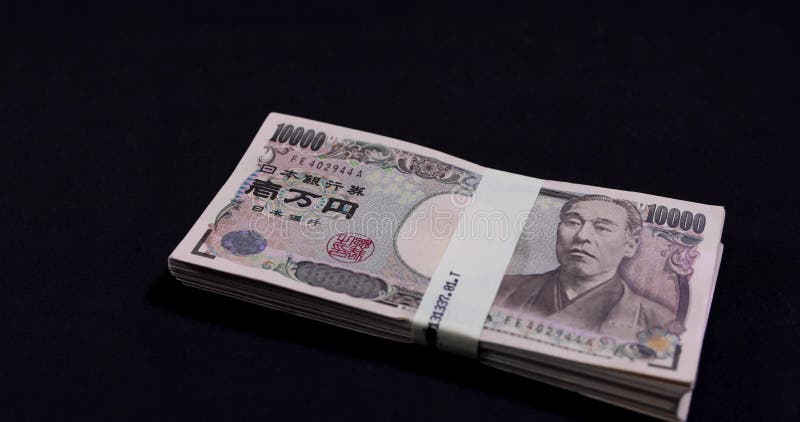A Stack of Japanese Old Banknotes Thrown in Stock Footage - Video of ...