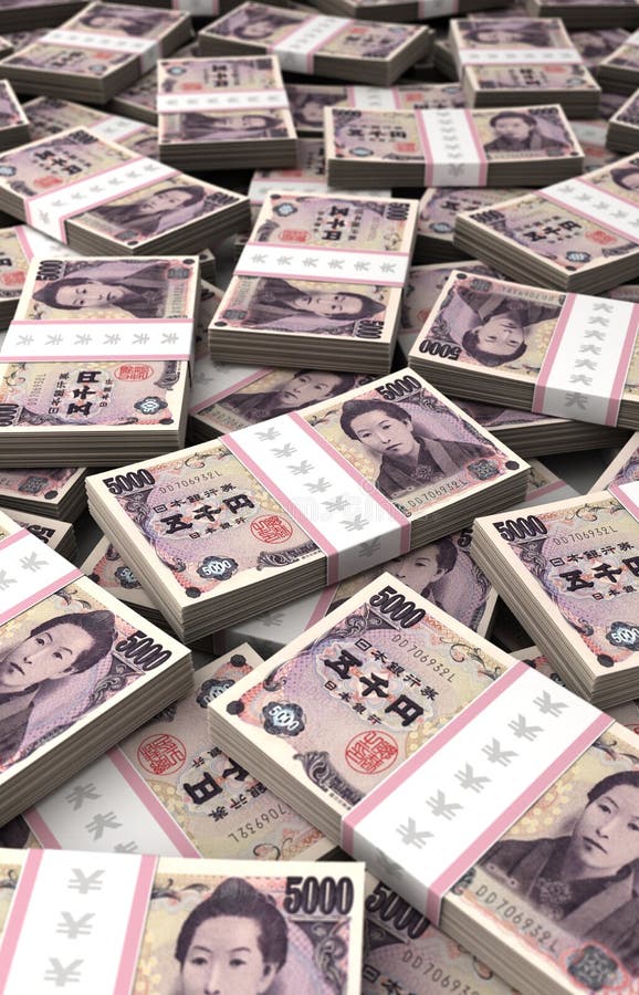 Stack of Japanese Yen stock illustration. Illustration of currency ...