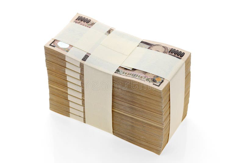 Stack of Japanese Yen. 10,000 Yen Bundle of Bills Stock Image - Image ...