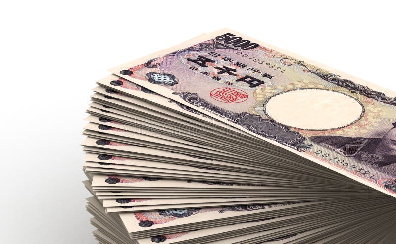Stack of Japanese Yen stock illustration. Illustration of group - 39407367