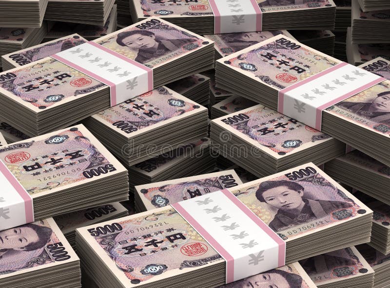 Stack of Japanese Yen stock illustration. Illustration of loan - 39405993