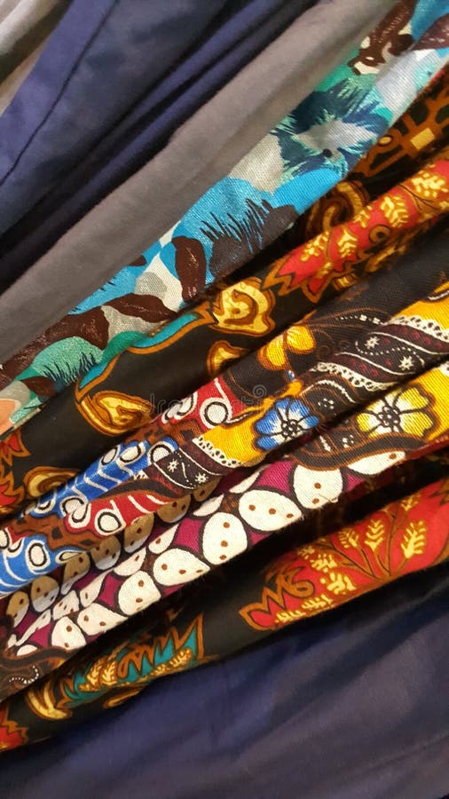 A Stack Of Javanese Classic Patterns Of Batik Stock Image - Image of ...