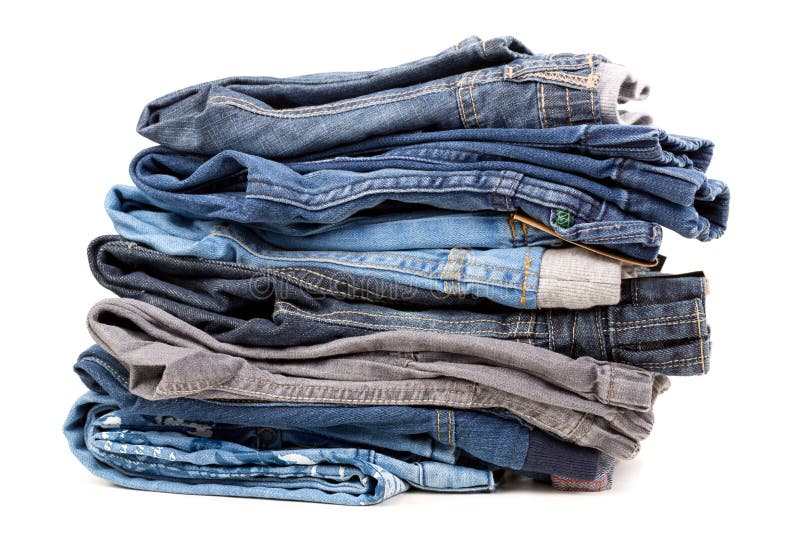 Stack of jeans stock image. Image of denim, color, fold - 29686467