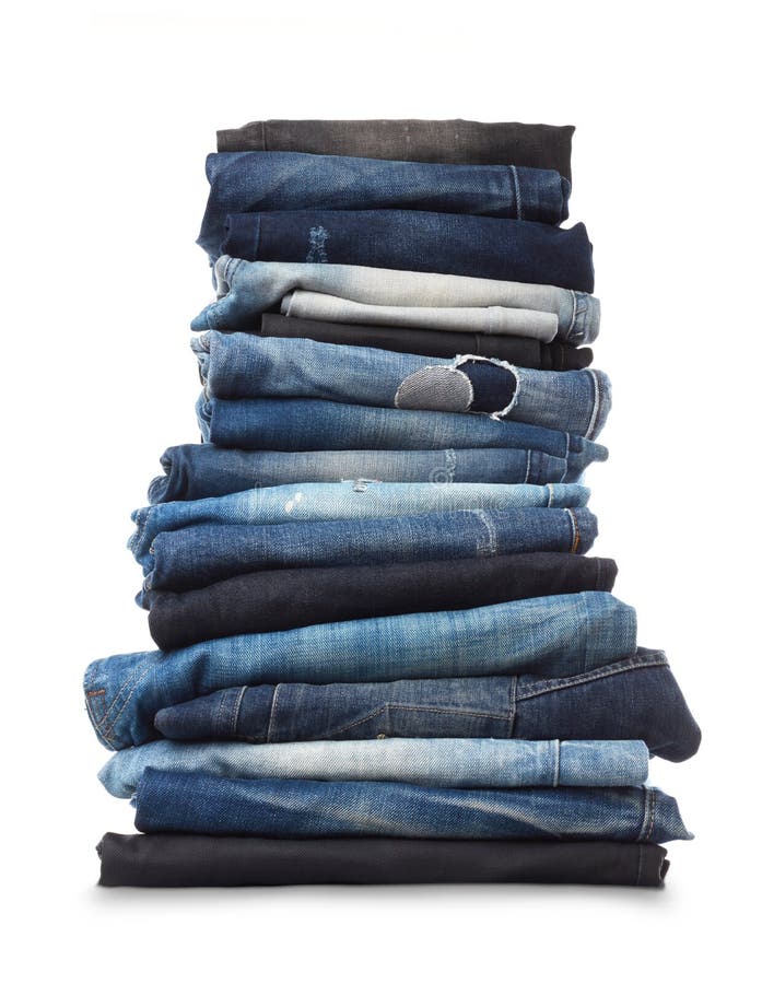 Stack of jeans stock photo. Image of acid, demin, couture - 109133310