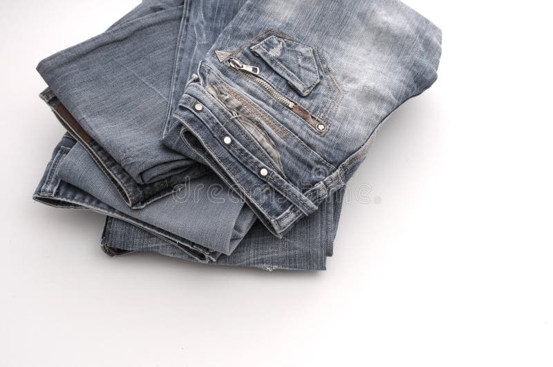 Jeans on a White Background Stock Photo - Image of industry, sale: 99089358
