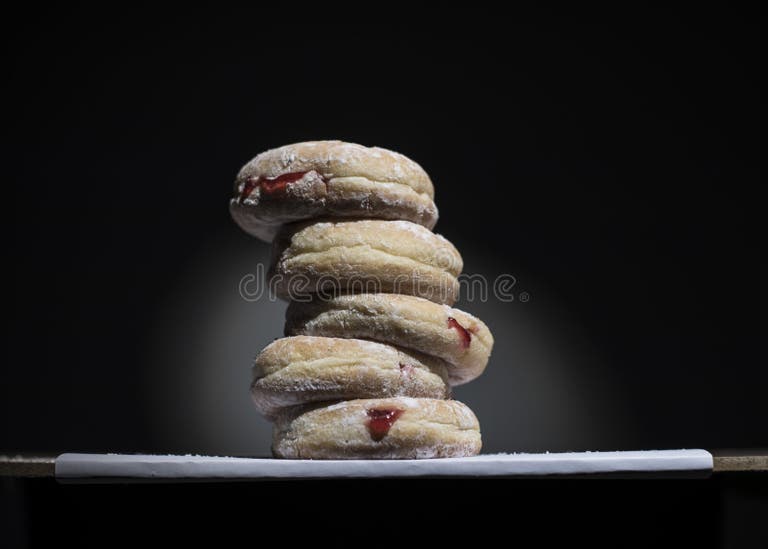 Stack of Jelly Donuts stock photo. Image of doughnuts - 36567864