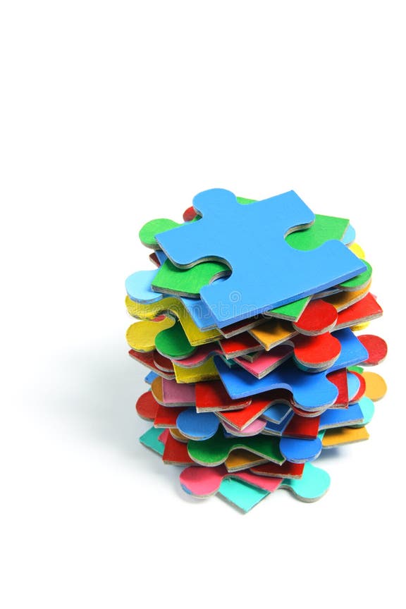 Stack of Jigsaw Puzzle Pieces Stock Photo - Image of pieces, stack ...