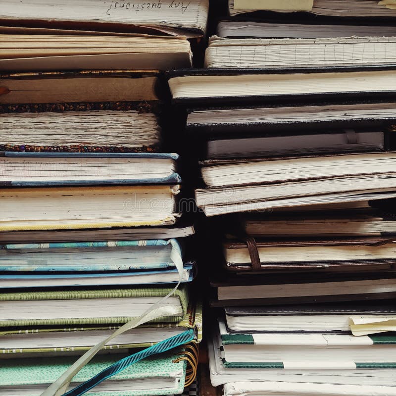 Stack of Journals stock image. Image of journals, textile - 205930481