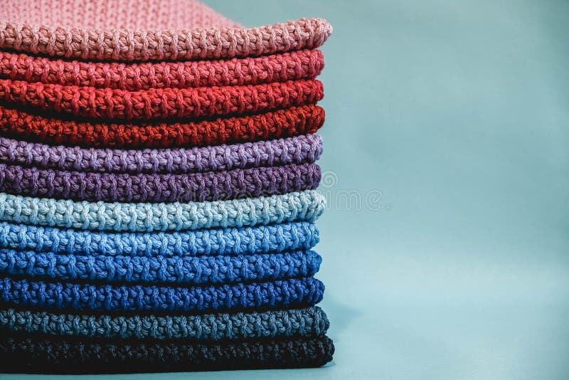 Knitted Material Over Purple Stock Image - Image of knitwear, close ...