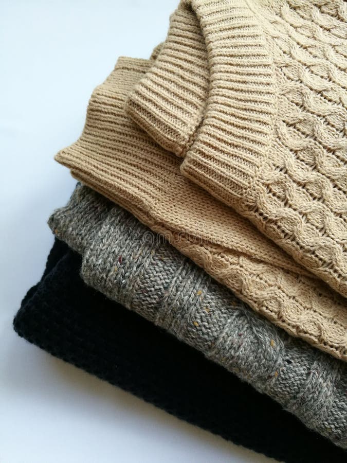 Stack of Knitted Wool Sweaters Stock Photo - Image of colorful, knitted ...