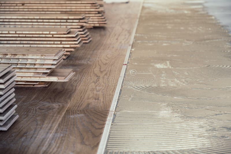Stack of Laminated Wooden Flooring Boards Stock Image - Image of ...
