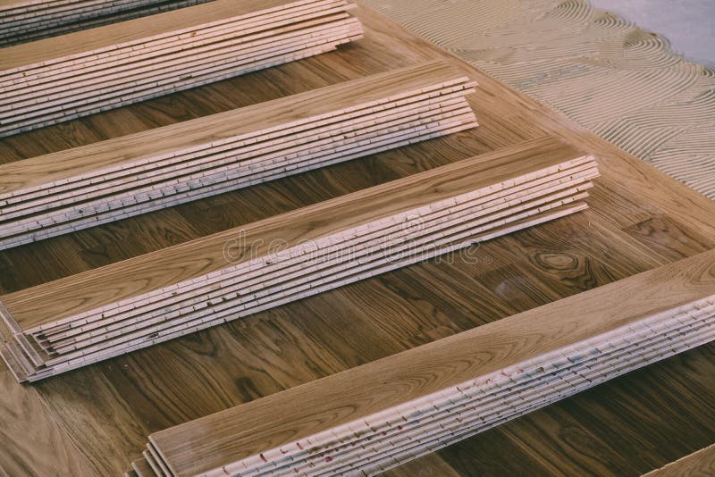 Stack of Laminated Wooden Flooring Boards Stock Photo - Image of bamboo ...