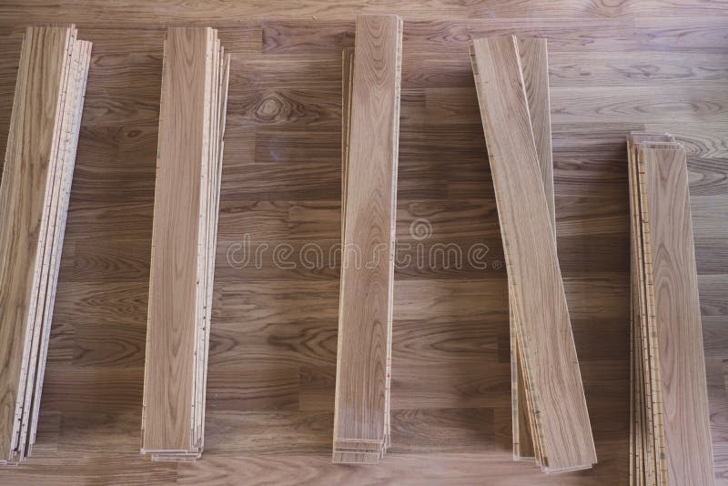 Stack of Laminated Wooden Flooring Boards Stock Image - Image of floor ...
