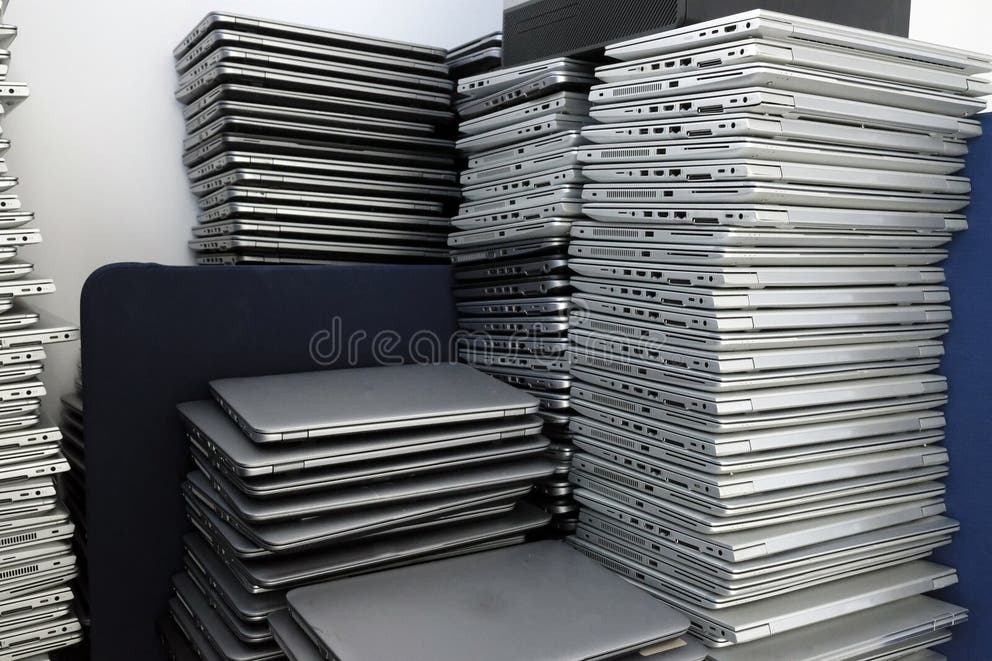 Stack of Laptops To Be Discarded Stock Photo - Image of concepts ...