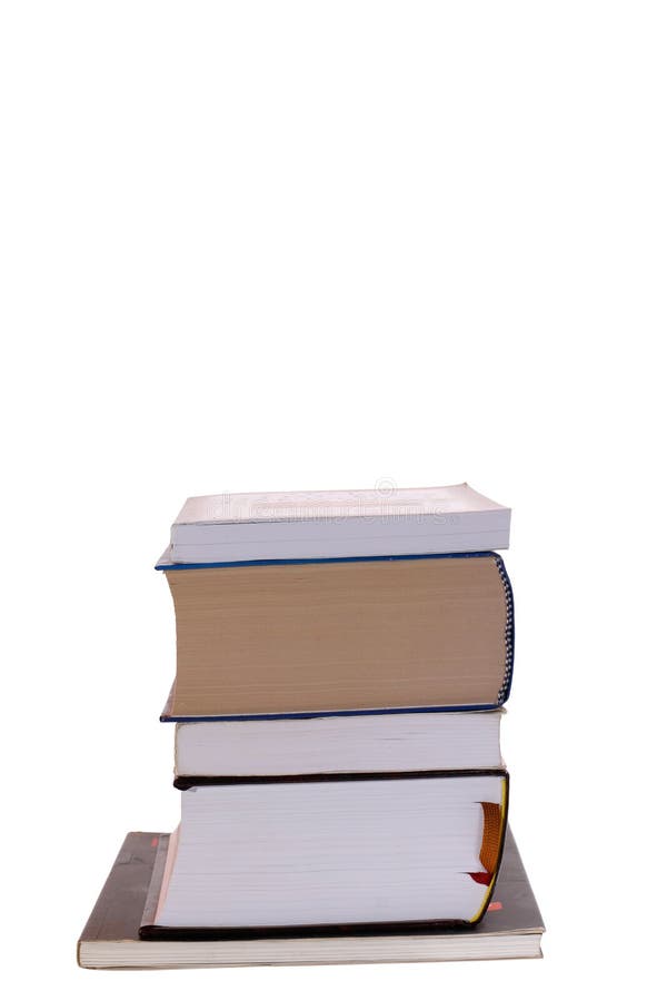 Stack of Large Books One on Top of Another, Isolated on White ...
