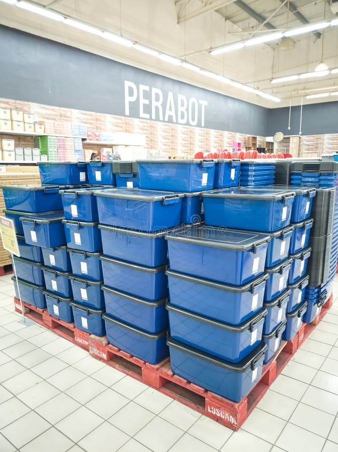 Stack of Large Plastic Containers for Storage Editorial Photography ...