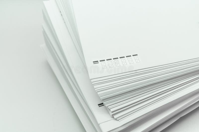 A Stack of Large White Postal Envelopes. Packaging for Letters and ...
