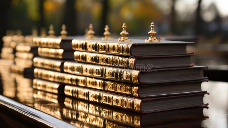 A Stack of Law Books with the Word the on the Front Stock Illustration ...
