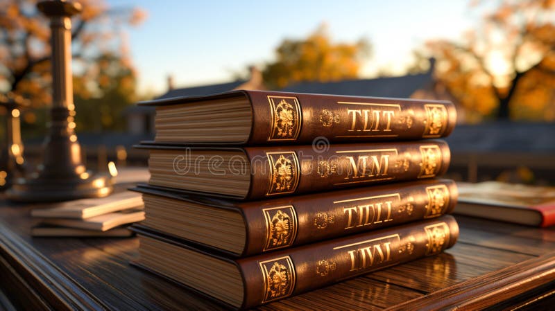 A Stack of Law Books with the Word the on the Front Stock Image - Image ...