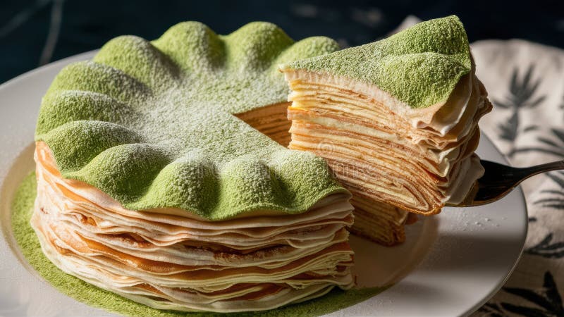 A Stack of Layered Cake on a Plate with One Slice Taken, AI Stock Photo ...