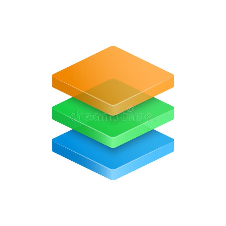 Stack of Layers Icon. Stack of Squares Flat Illustration Stock Vector ...