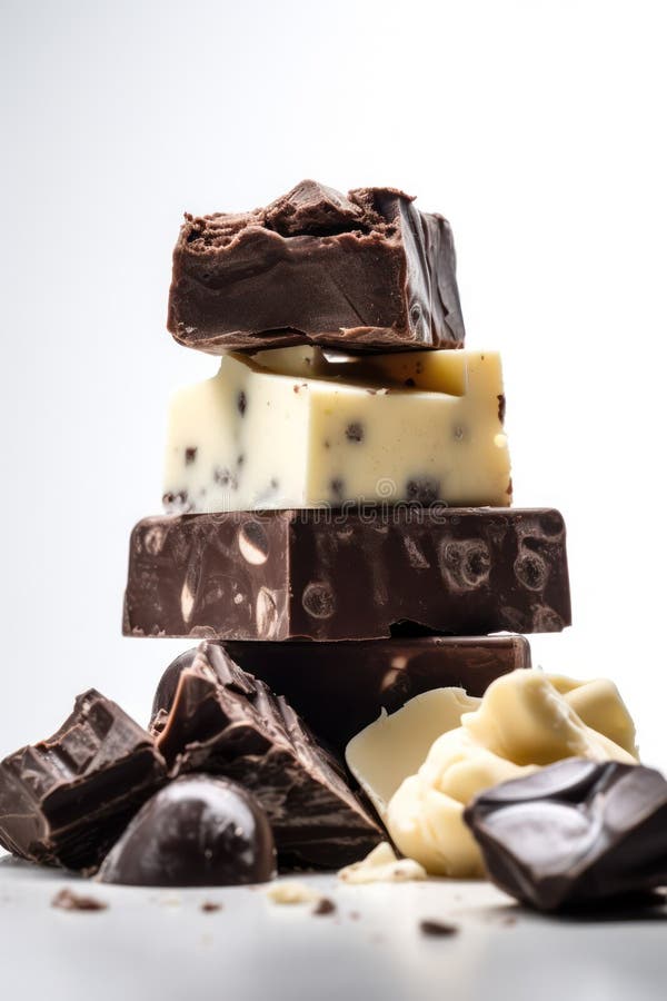 Stack of Layers of White and Dark Chocolate Stock Illustration ...