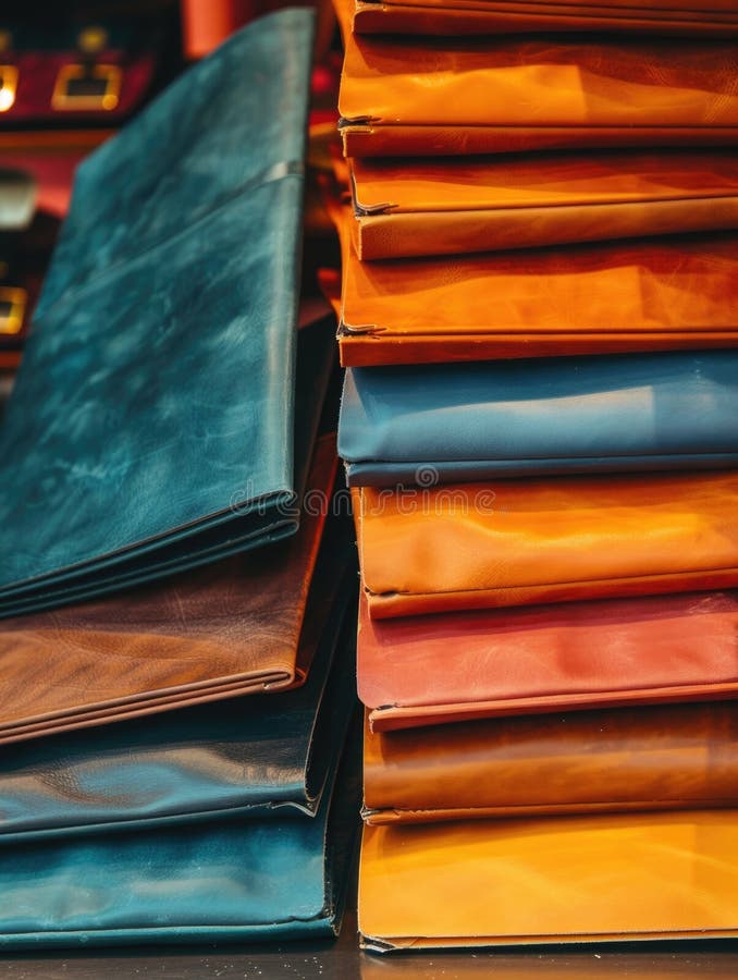 Stack Leather Bags Different Colors Sizes Stock Photos - Free & Royalty ...
