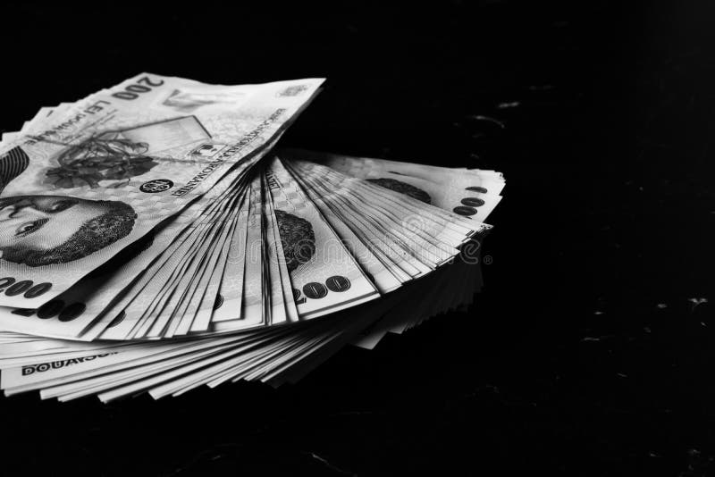 Stack of LEI Romanian Money. RON Leu Money European Currency Editorial ...