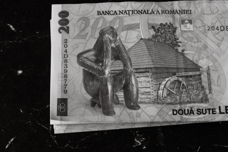 Stack of LEI Romanian Money. RON Leu Money European Currency Stock ...