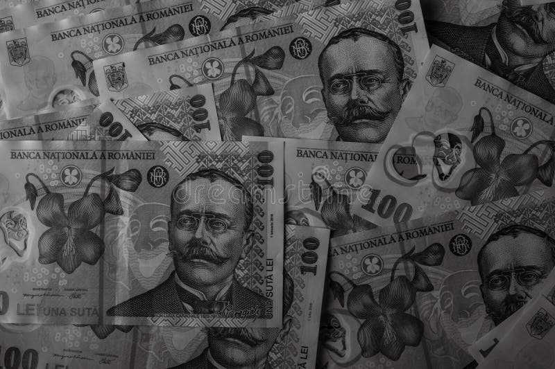 Stack of LEI Romanian Money. RON Leu Money European Currency Stock ...