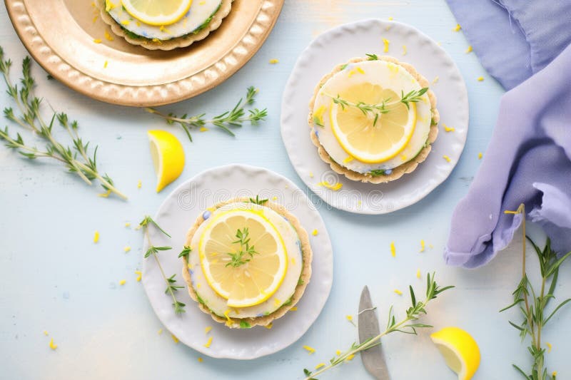 Stack of Lemon Raw Vegan Tarts, Top View Stock Illustration - Illustration of view, gourmet ...