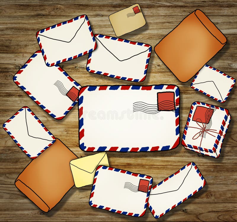 Stack of Letter and Envelope Illustration Stock Illustration ...