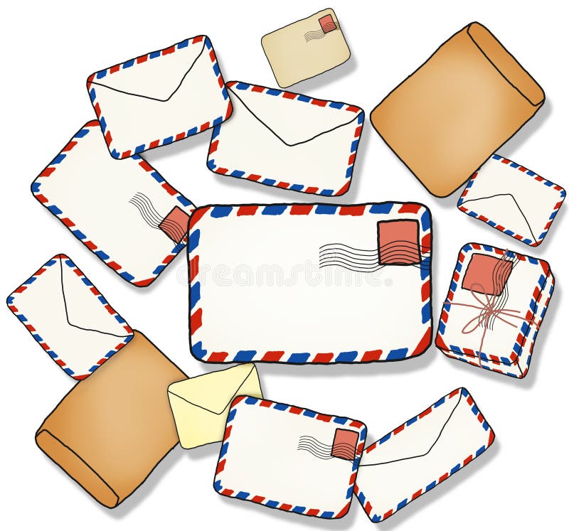Stack of Letter and Envelope Illustration Concept Stock Illustration ...