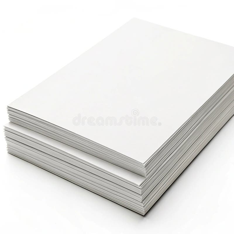 Stack of Letter Sized Printer Paper on White Background Stock ...