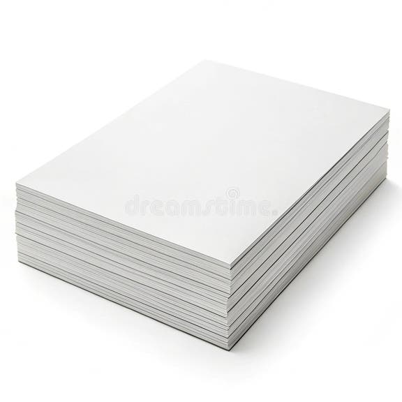Stack of Letter Sized Printer Paper on White Background Stock ...