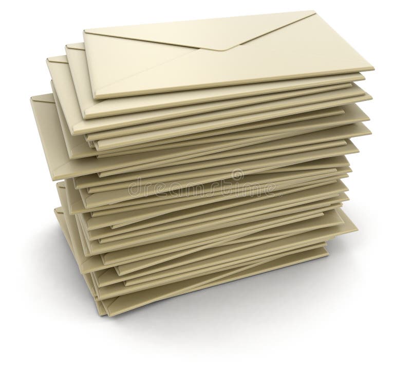 Stack Of Paper Mail Letters Stock Illustration - Illustration of ...
