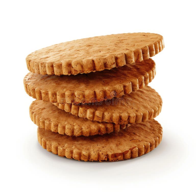 A Stack of Delicious Crispy Brown Crackers, Perfect for Snacking Stock ...