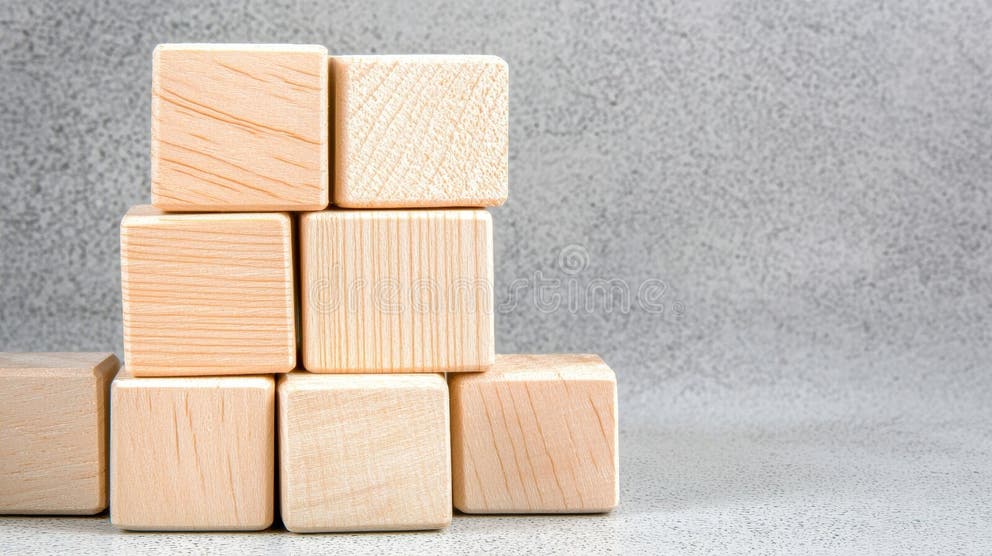 A Stack of Light-colored Wooden Blocks. Stock Photo - Image of stack ...