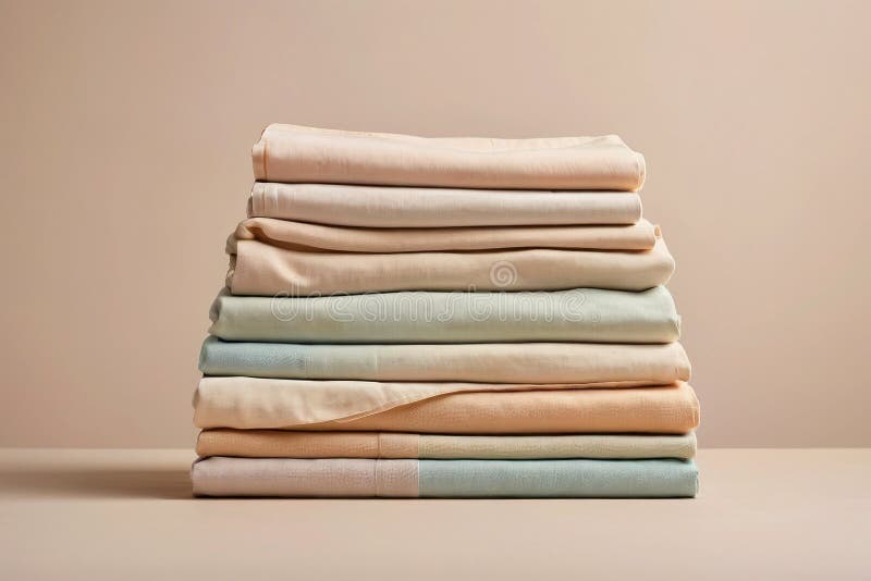 Stack of Light, Freshly Washed Clothes Made from Natural Fabrics Stock ...
