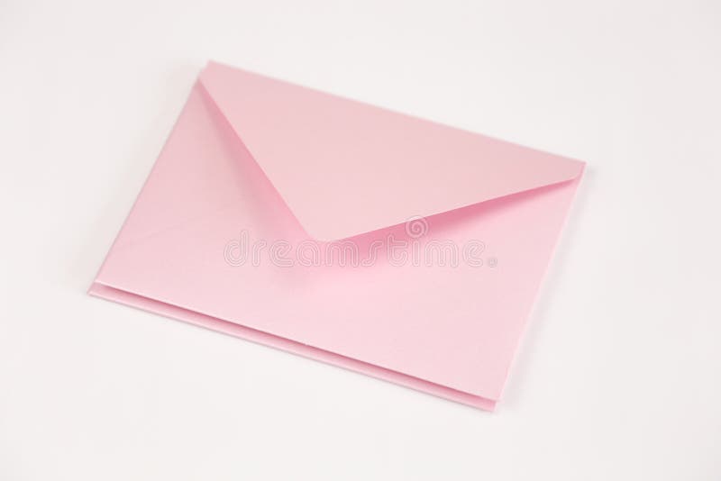 Stack of Light Pink Open Envelope on White Isolated Background. Two ...