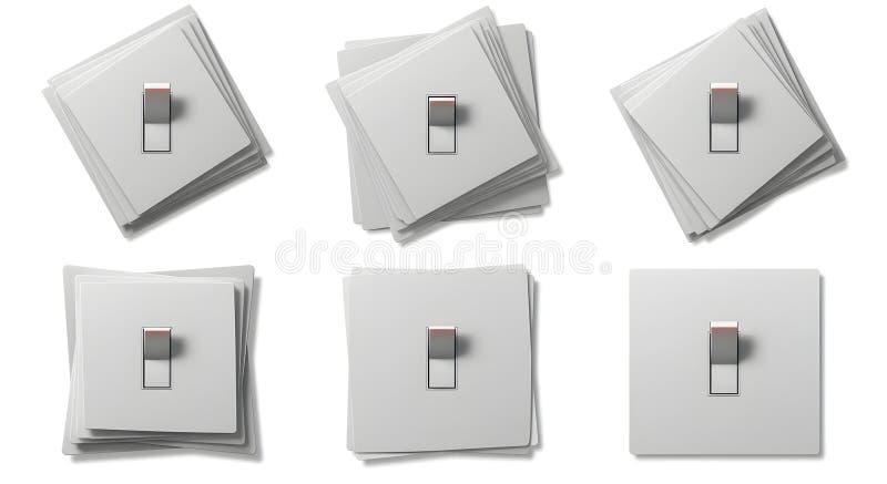 Stack of Light Switches, on Off Control, Home Electrical System Stock ...